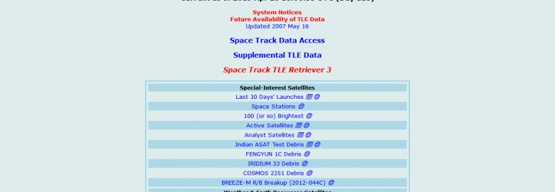 NORAD Two-Line Element Sets - Ham Radio Stop Amateur Radio Directory